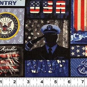 US Navy Fabric - U.S. Military - Sykel - 100% Cotton Fabric - Etsy