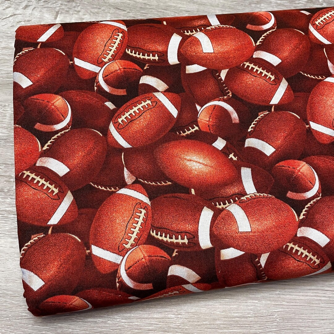 Football Fabric - 100% Cotton - Elizabeth's Studio 130-brown - Game Day ...