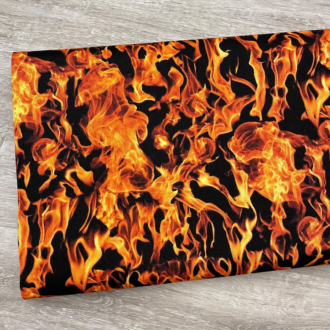 Flames - 100% Cotton Fabric From Timeless Treasures - Fire Grilling ...