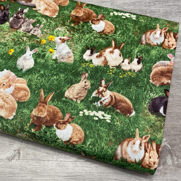 Rabbit Print Fabric - Etsy