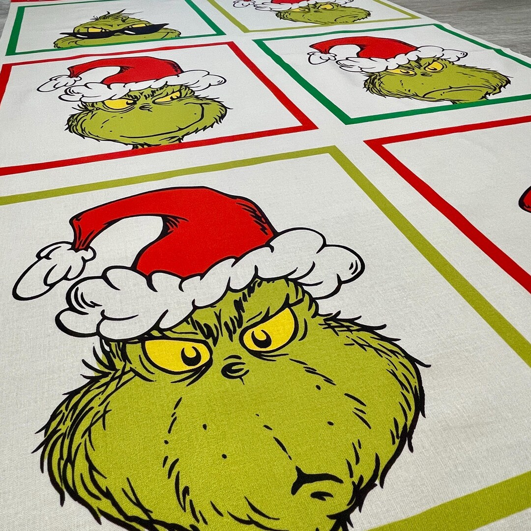 Grinch Head Fabric Panel - 24.25" X 43.5" - Robert Kaufman - How the ...