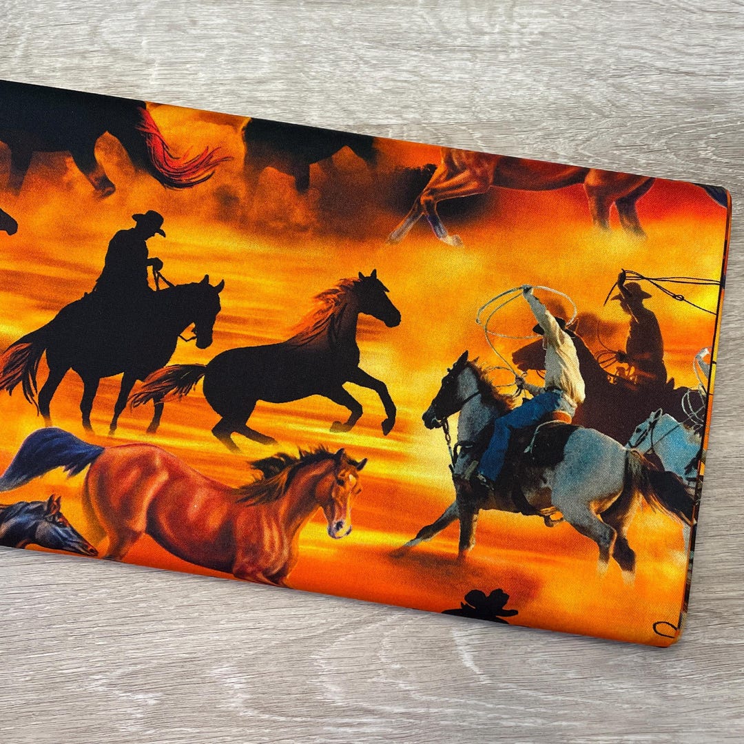 Horse Fabric - Range Riders Cowboys - Big Sky Country Collection - 100% ...