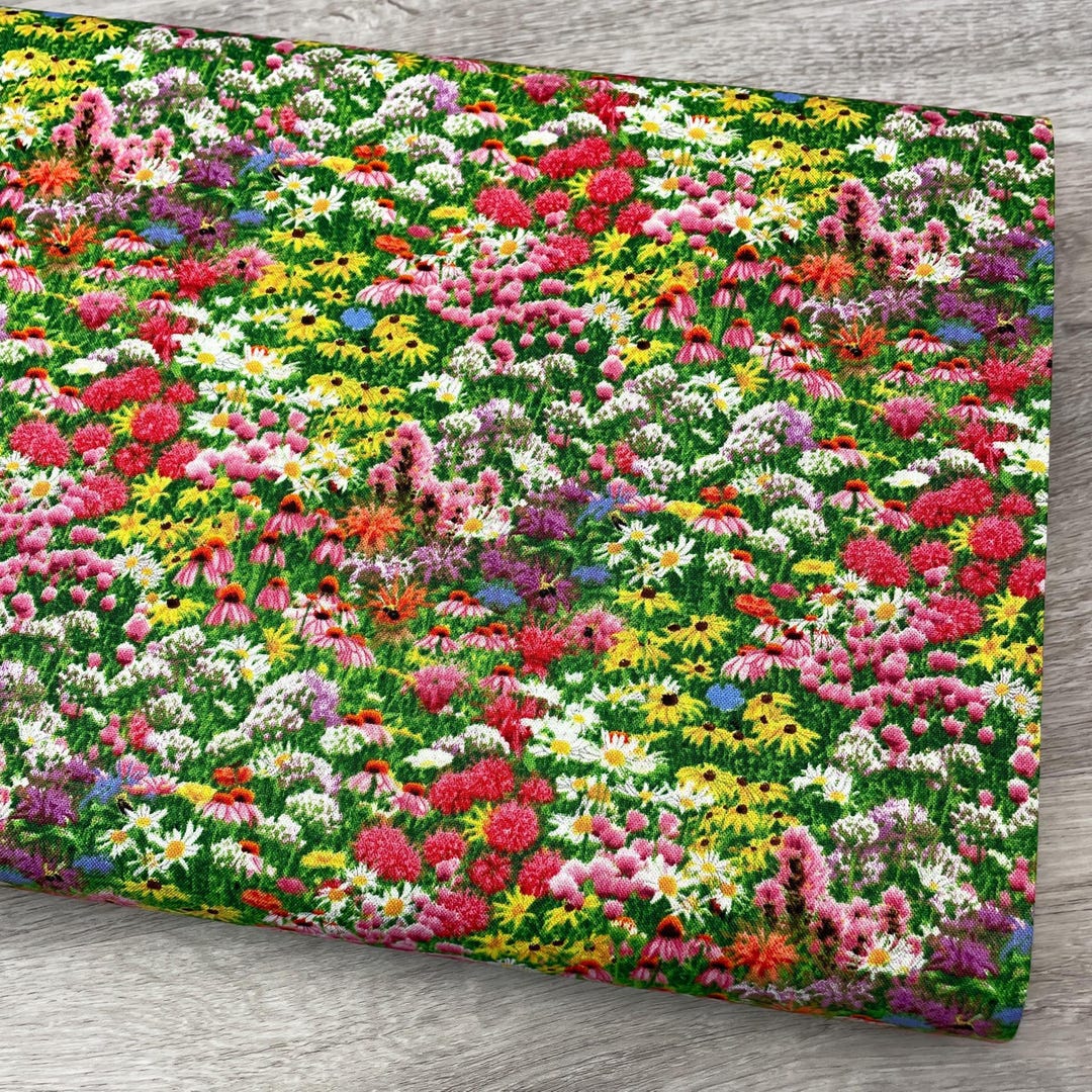Wildflower Fabric - 100% Cotton - Elizabeth's Studio - Field of Flowers ...