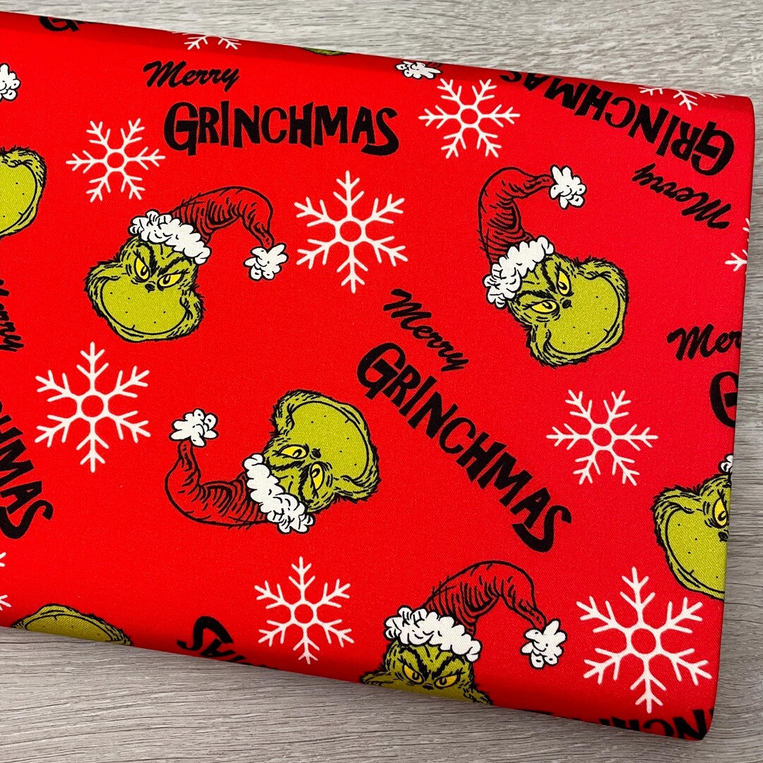 Robert Kaufman Grinch Fabric Red Merry Grinchmas How The Grinch Stole