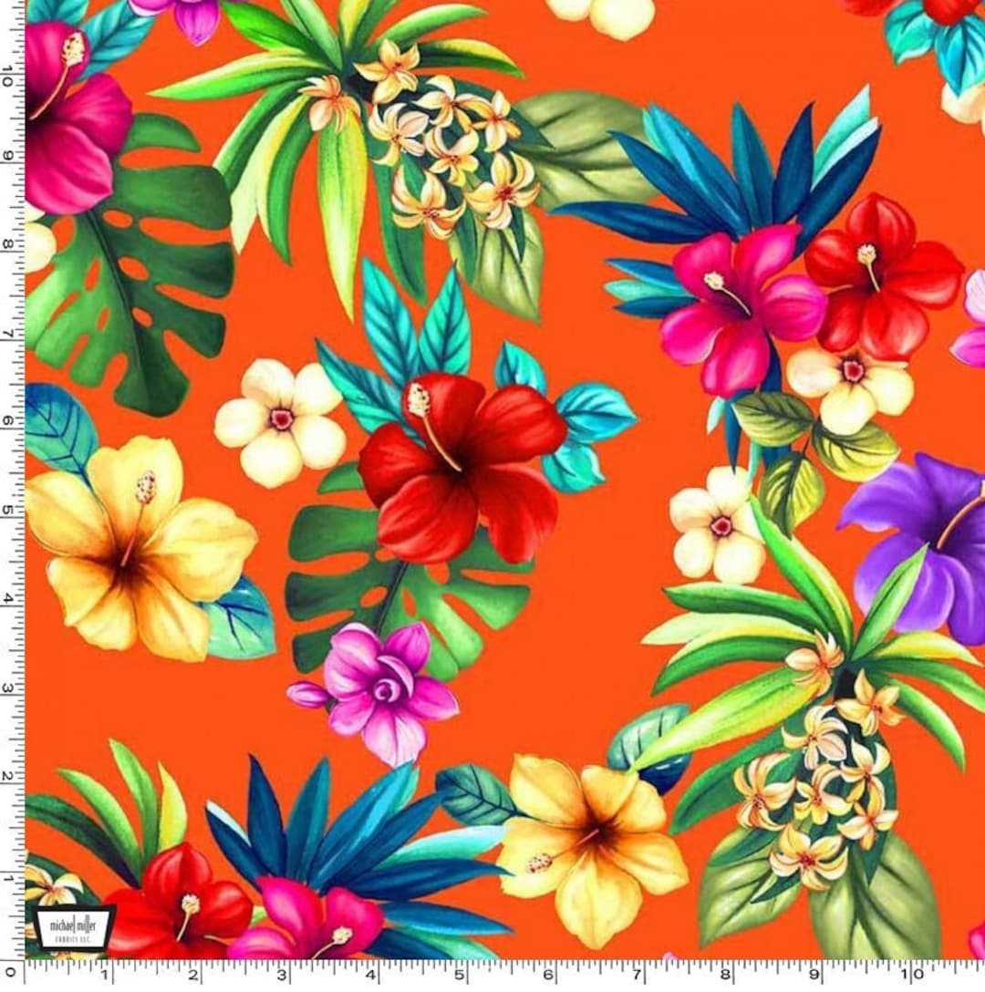 Hawaiian Shirt Material Beach Fabric Let's Get Tropical by Michael ...