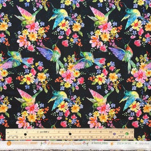 Humming Bird & Florals Fabric - 100% Cotton - A Hummingbird's Charm by ...