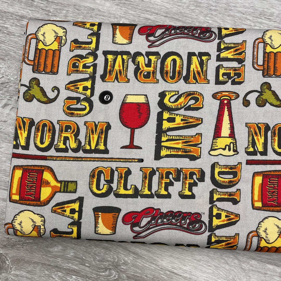 Cheers TV Show Fabric - Cheers Name Toss Pop Culture - 100% Cotton ...