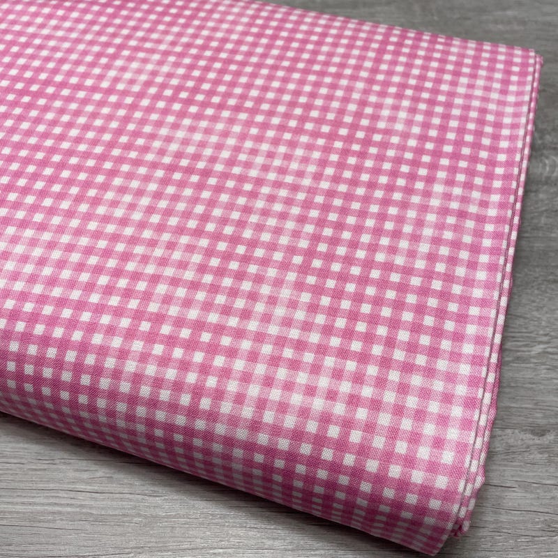 Pink Gingham Fabric - Etsy