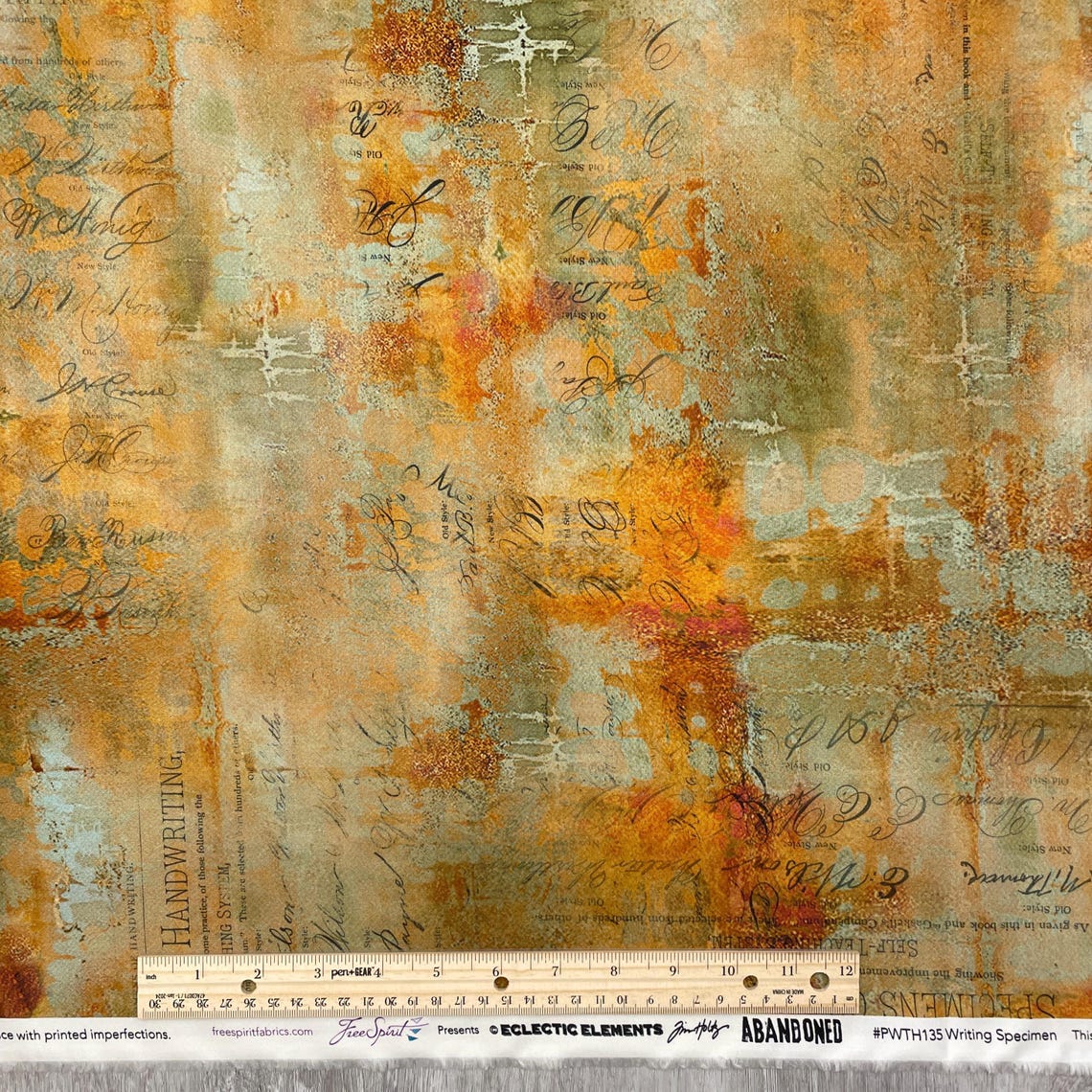 Tim Holtz Writing Specimen - Sienna - 100% Cotton Fabric - Freespirit ...