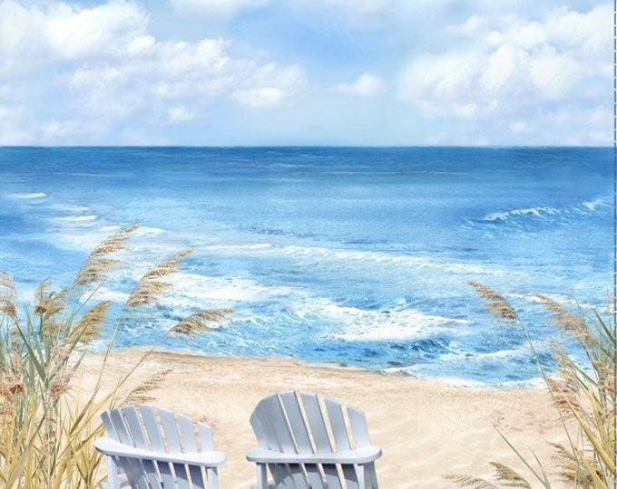 FLAWED - Beach Panel 24" X 44" - Ocean Breeze Panel by Timeless ...