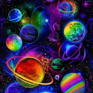 Planet Panel 22" X 43"- Timeless Treasures - 100% Cotton Fabric - Solar ...