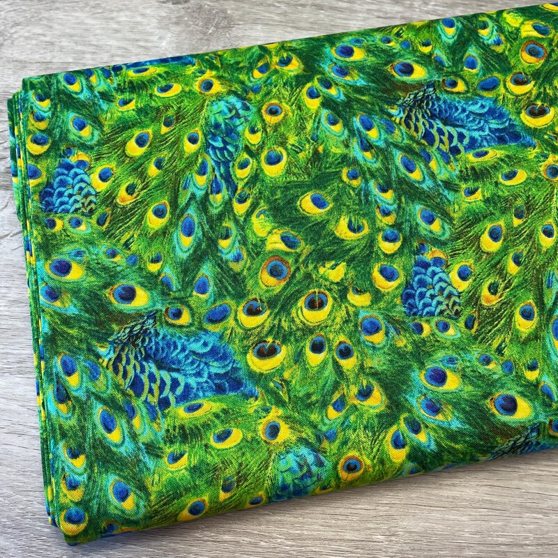 Peacock Print Fabric - Etsy