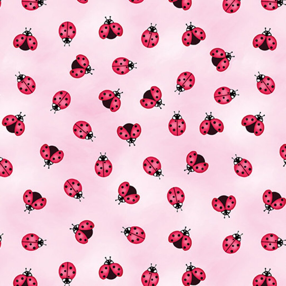Ladybug Fabric by the Yard Little Ladybugs Pink Benartex 100% Cotton ...