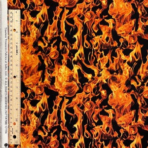 Flames - 100% Cotton Fabric From Timeless Treasures - Fire Grilling ...