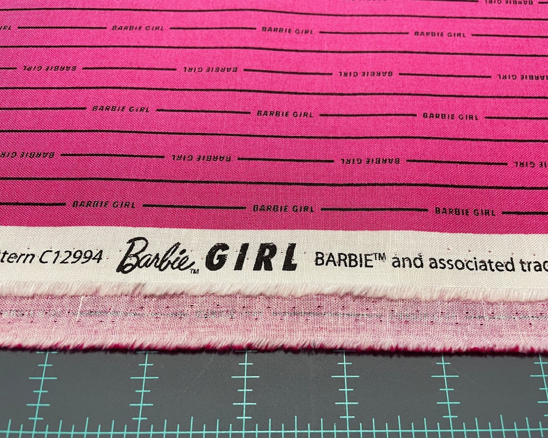Barbie Fabric Barbie Girl Stripe Hot Pink by Riley Blake 100% Cotton ...