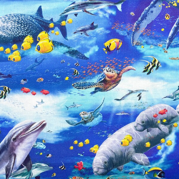 Sea Life Fabric Panel - Etsy