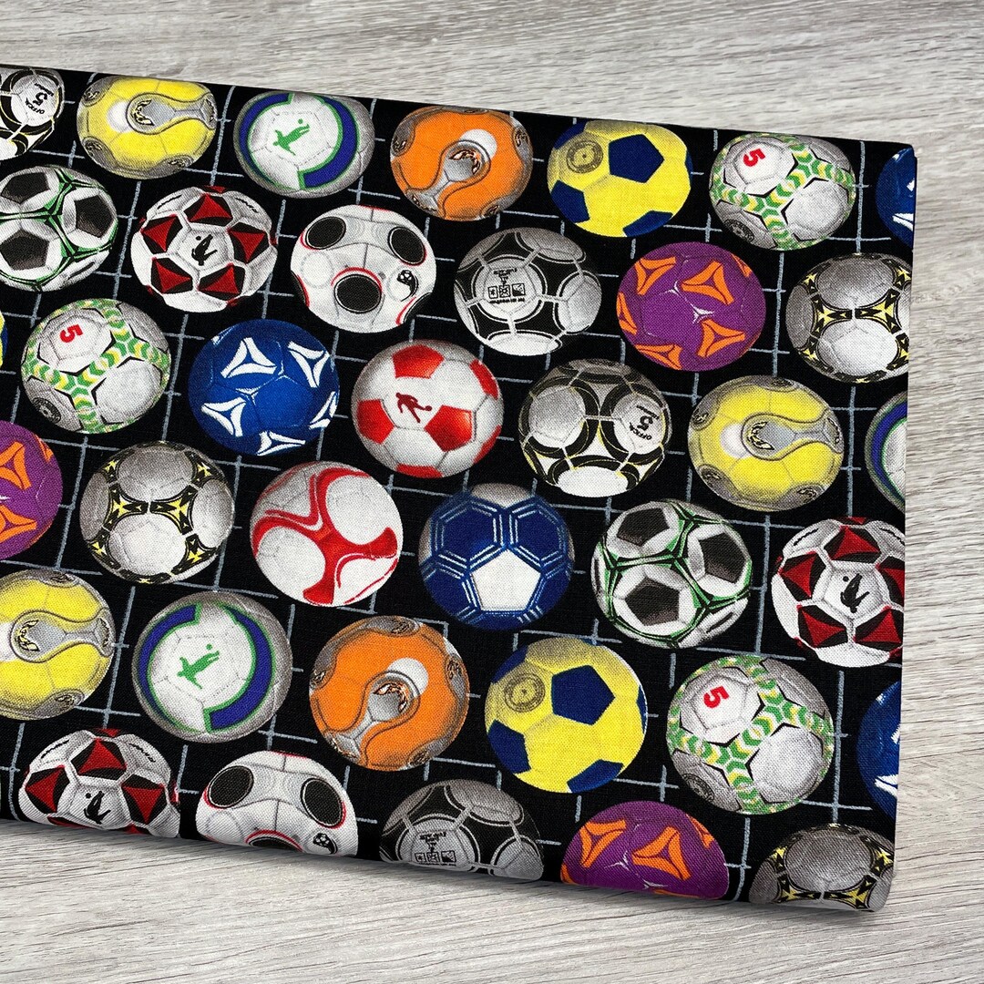 Soccer Fabric - 276-black - Elizabeth's Studio Sports Collection - 100% ...