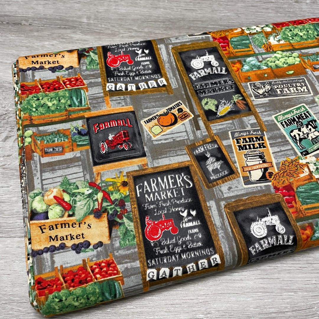 Farmer's Market Fabric by the Yard Farmall Farm to Table Sykel 100% ...