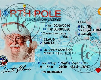Santas Drivers License Sublimation - Etsy