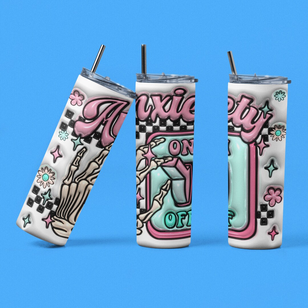 Anxiety Level on Sublimated Tumbler Anxiety Tumbler - Etsy