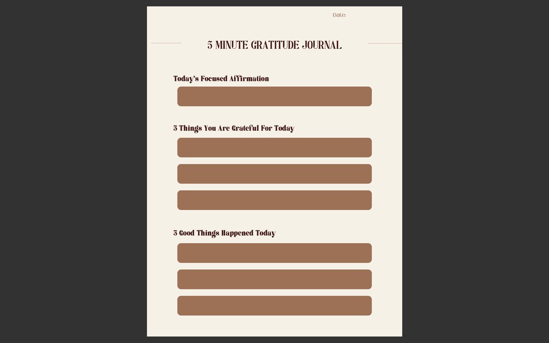 5 Minute Gratitude Journal - Etsy
