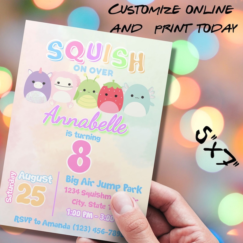 Squishmallow Birthday Invitation | Squishmallow Editable Invitation ...