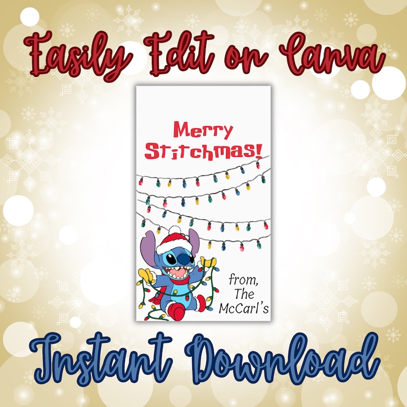 Stitch Christmas Gift Tags Printable Instant Download With - Etsy Australia