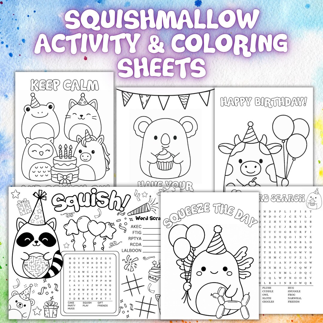 Squishmallow Coloring Sheets Birthday | Squishmallow Birthday ...