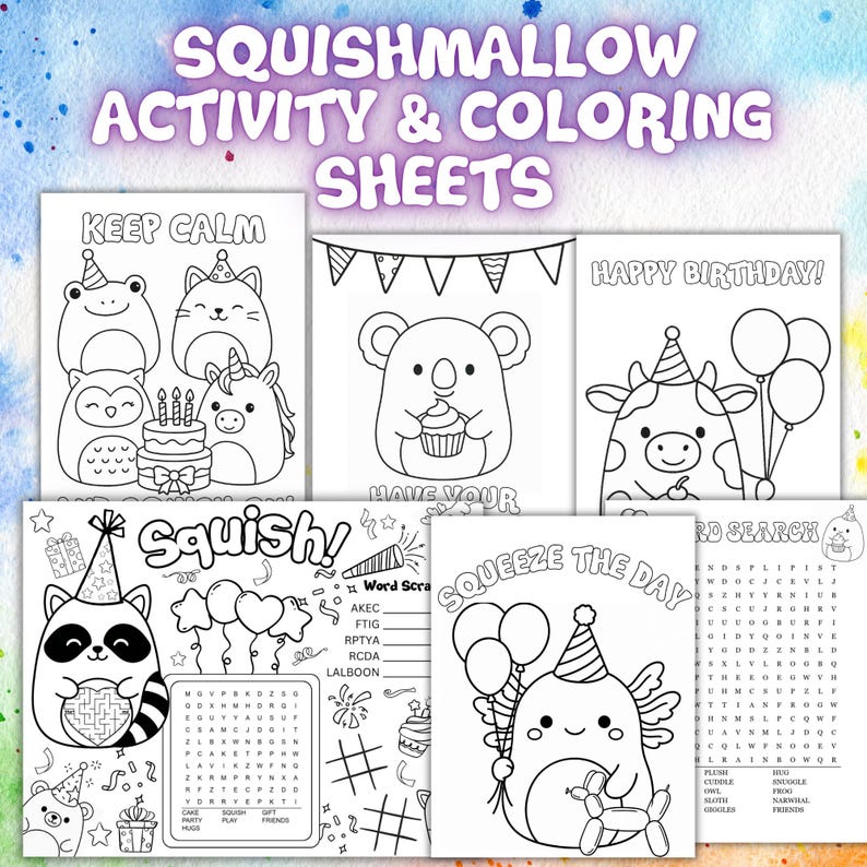 Squishmallow Coloring Sheets Birthday | Squishmallow Birthday ...