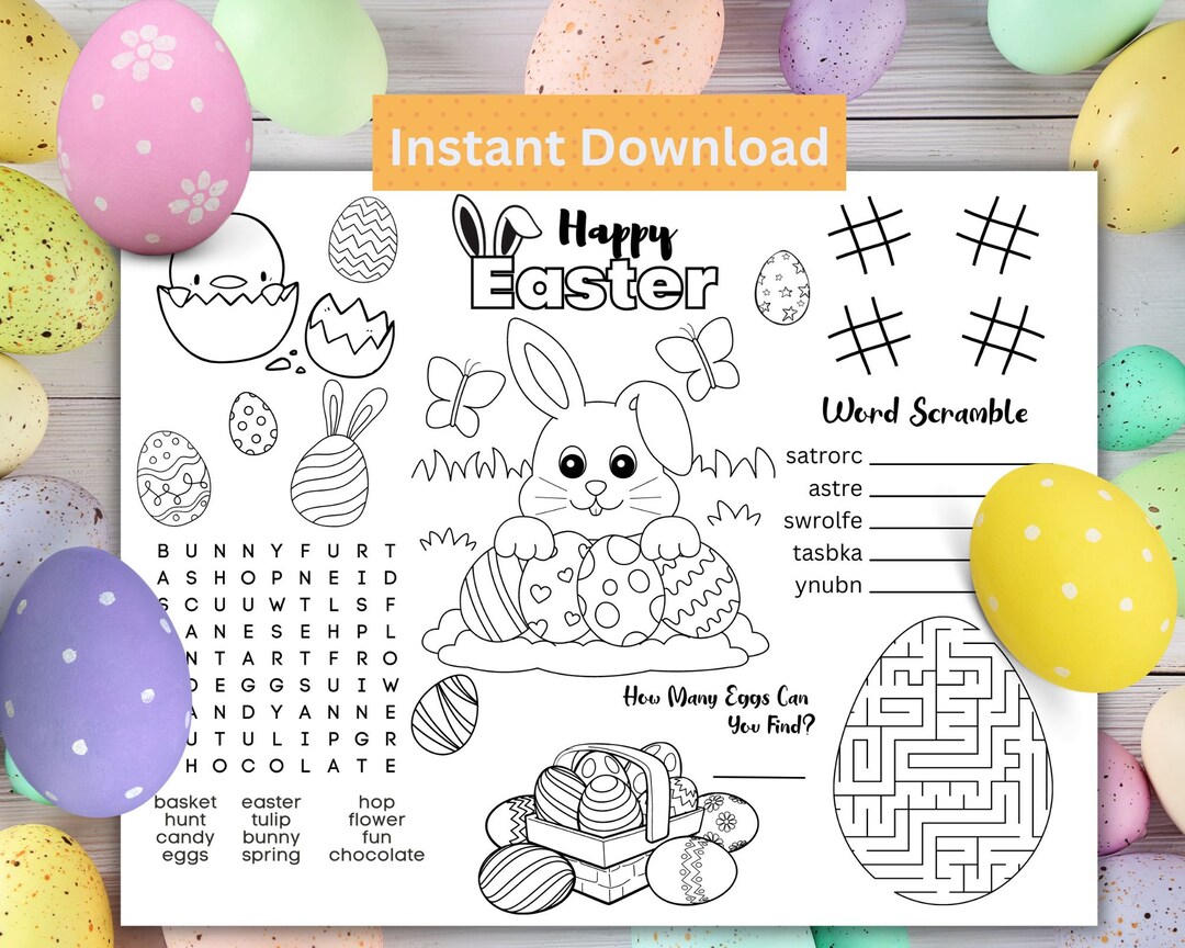 Easter Placemat | Printable Easter Activities | Printable Games ...