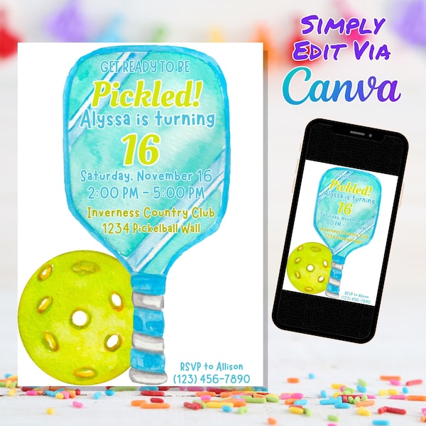 Pickleball Party Invitation - Etsy