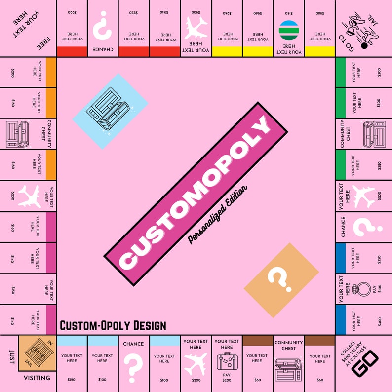 Custom-opoly Board Game DIGITAL - Etsy