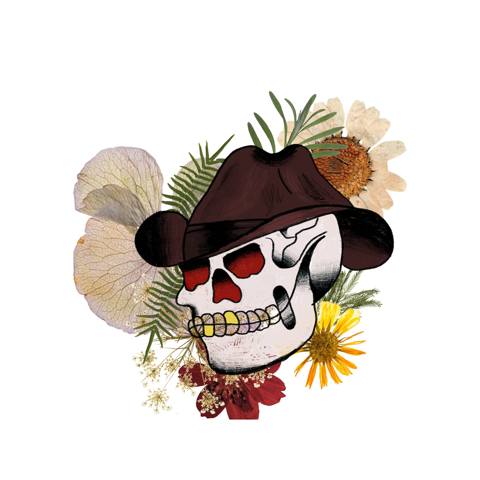 Digital Floral Skull Png, Skeleton Png, Halloween Png, Floral Png - Etsy