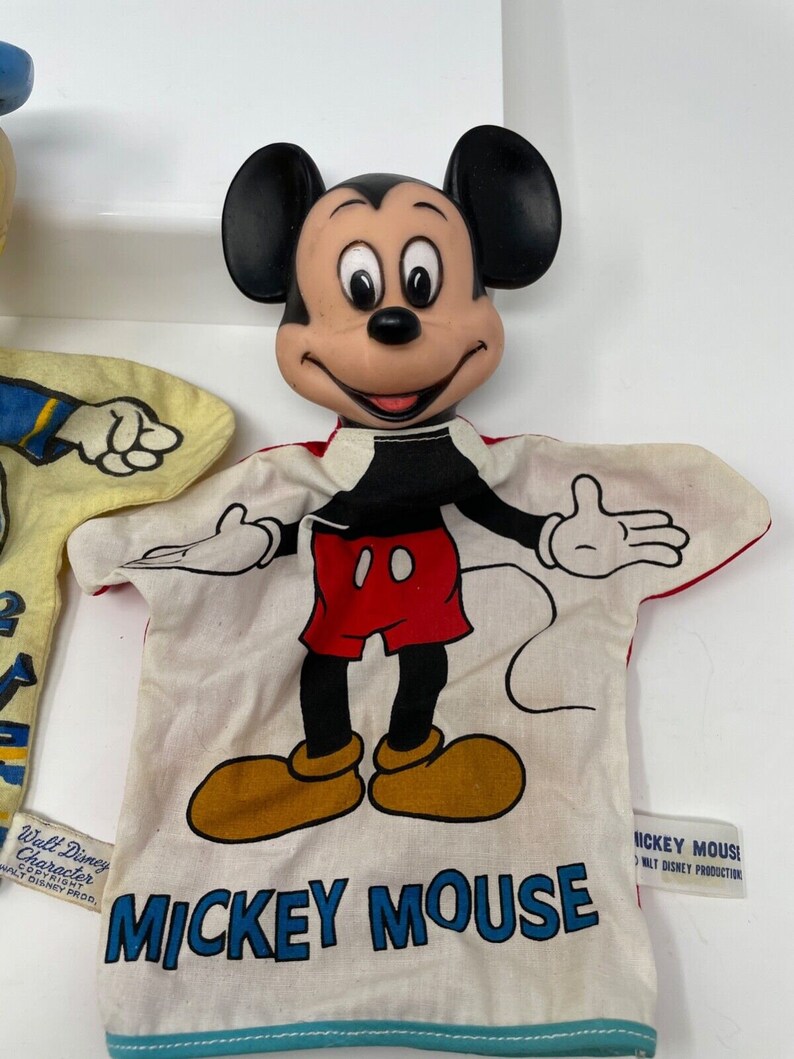 Vintage 1960's Donald Duck Hand Puppet by GUND & Mickey Mouse Hand ...