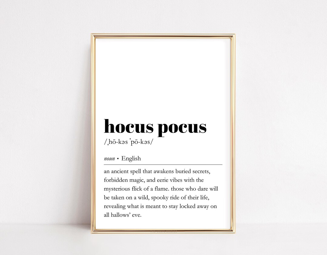 Hocus Pocus Definition Print Witchy Quote Wall Art Neutral Halloween ...
