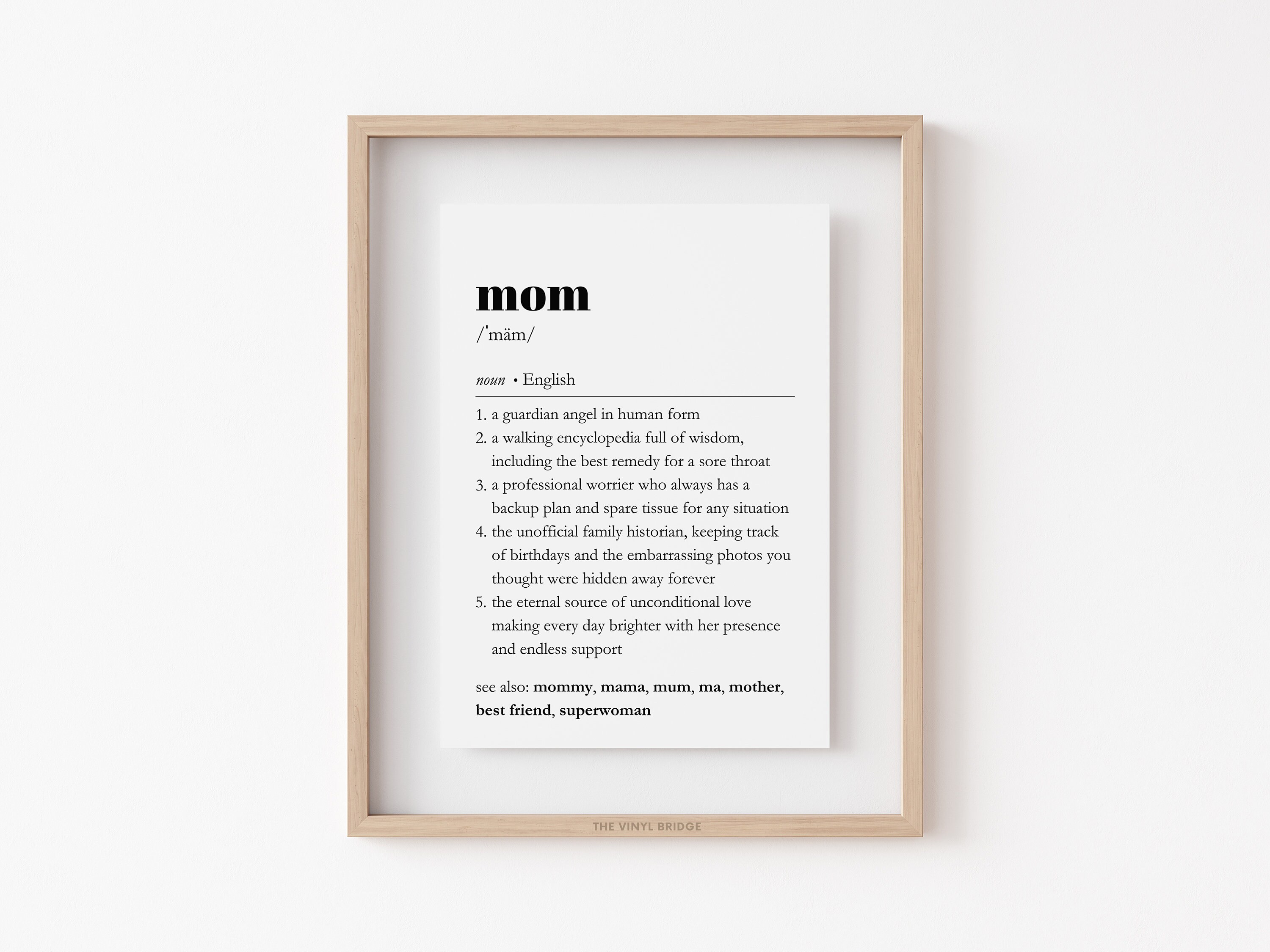 Mom Definition Print Mother's Day Gift Mother to Be Wall Art New Mommy ...