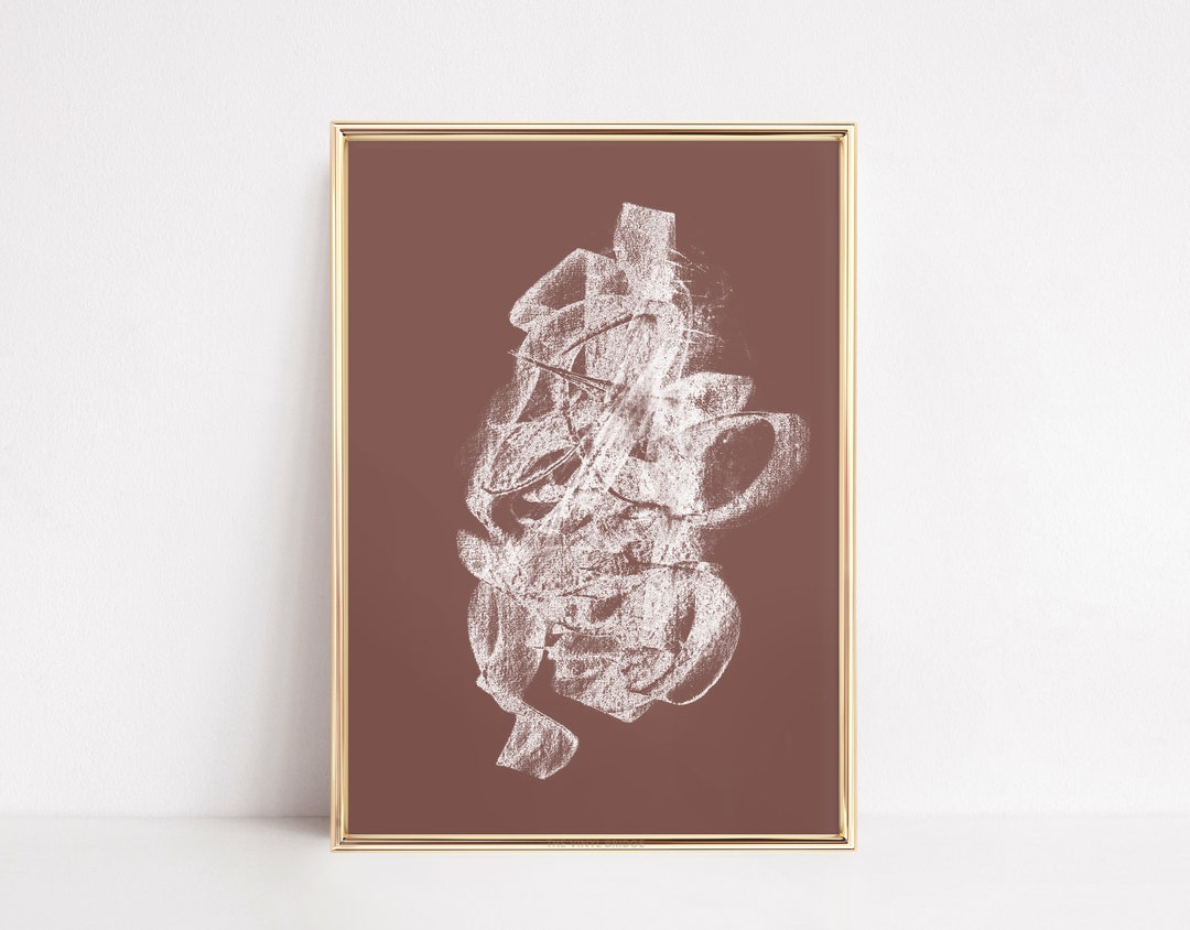 Abstract Scribble Drawing | Brown Sketch Print | Altered Vintage ...