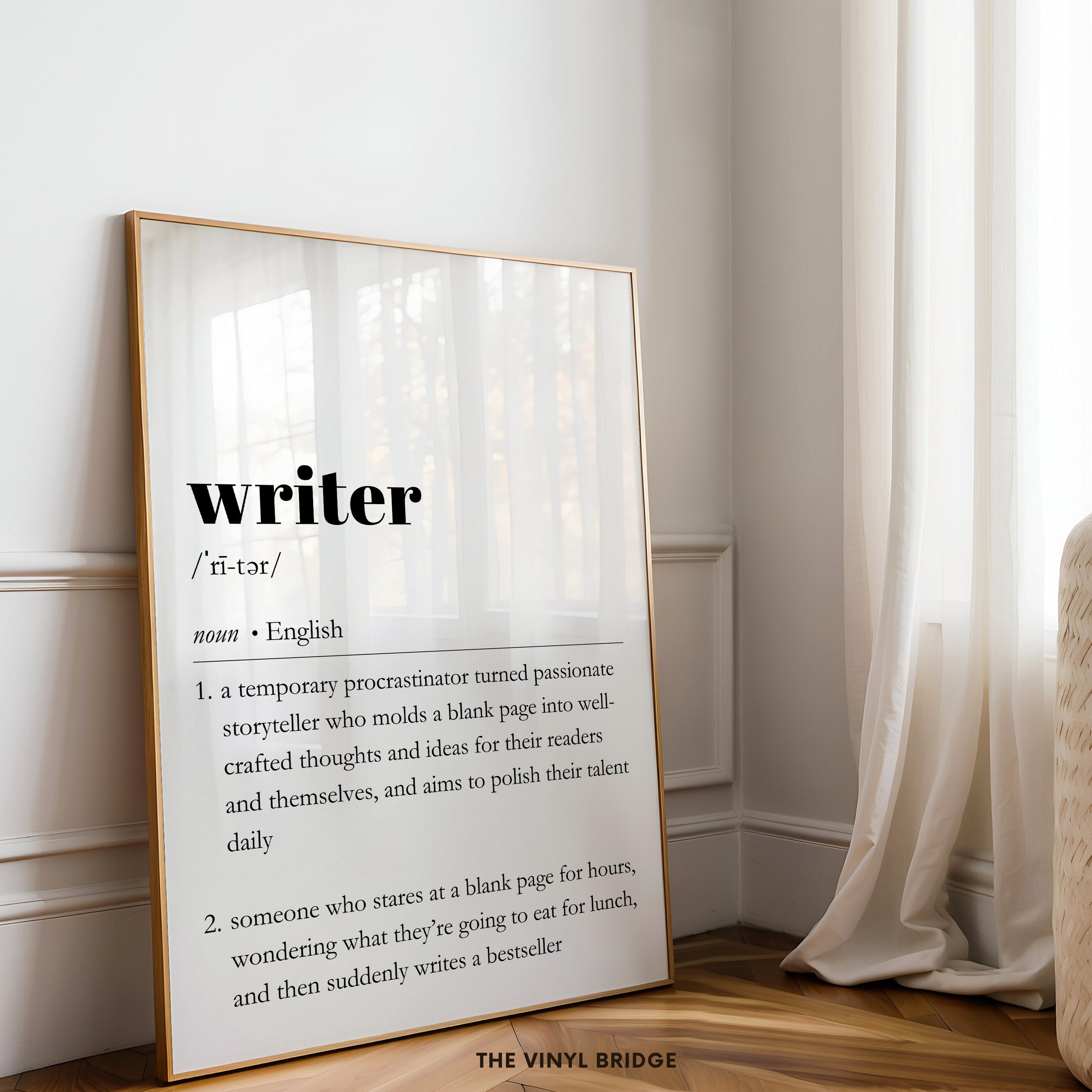 Writer Definition Print Funny Dictionary Wall Art Writing Motivation ...