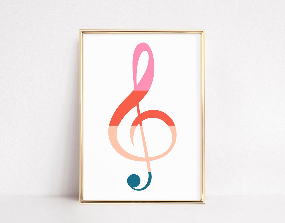 Treble Clef Wall Art | Music Theory Print | Piano Teacher Decor ...