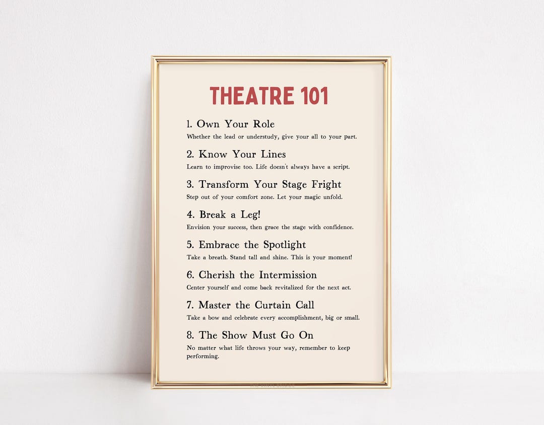 Theatre Wall Art | Broadway Lover Gift | Motivational Print | Musical ...