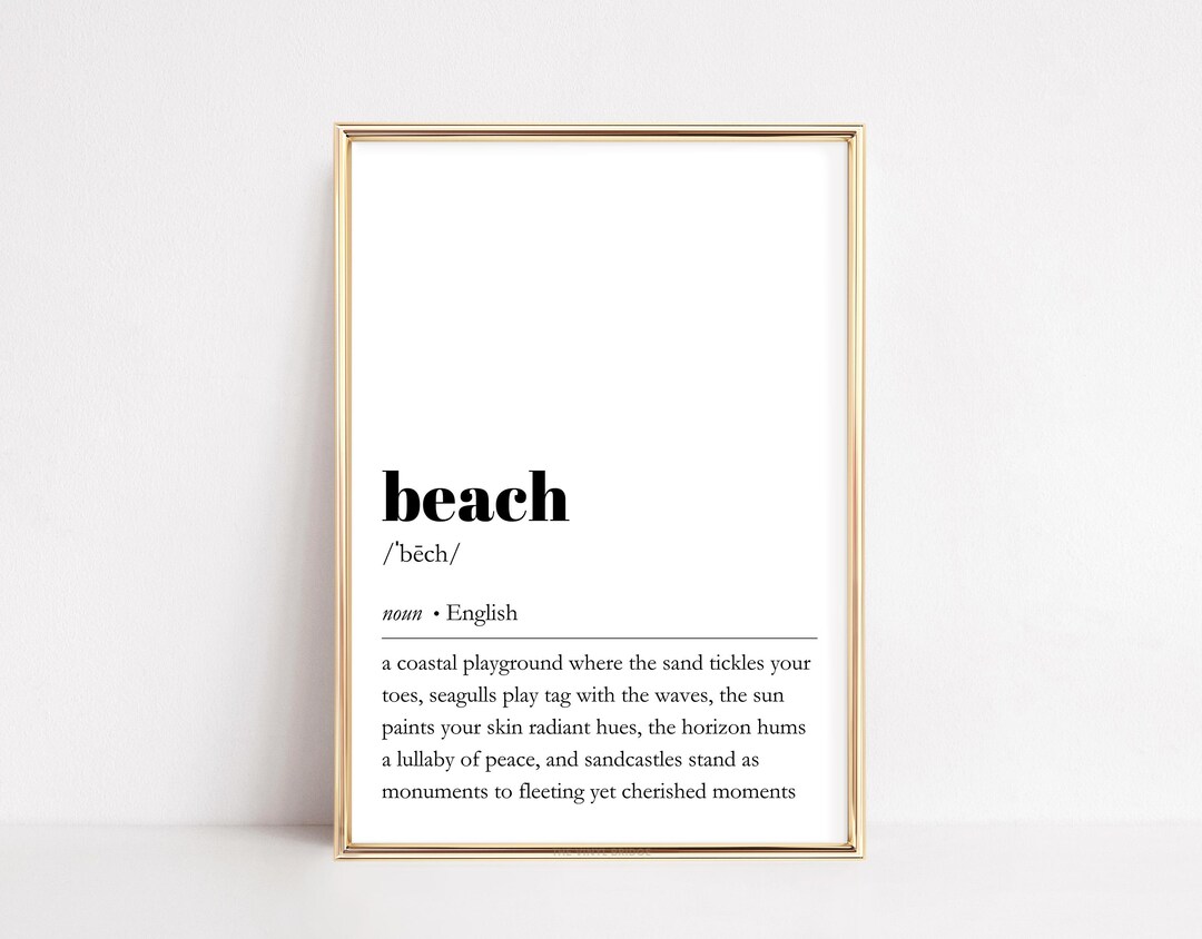 Beach Definition Print | Dictionary Wall Art | Chic Beachy Printable ...