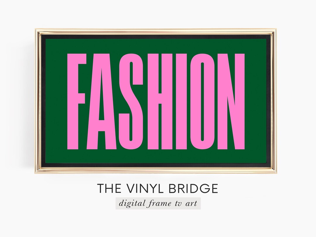 Fashion Frame TV Art Preppy Television Room Decor Luxury Word Art Pink ...