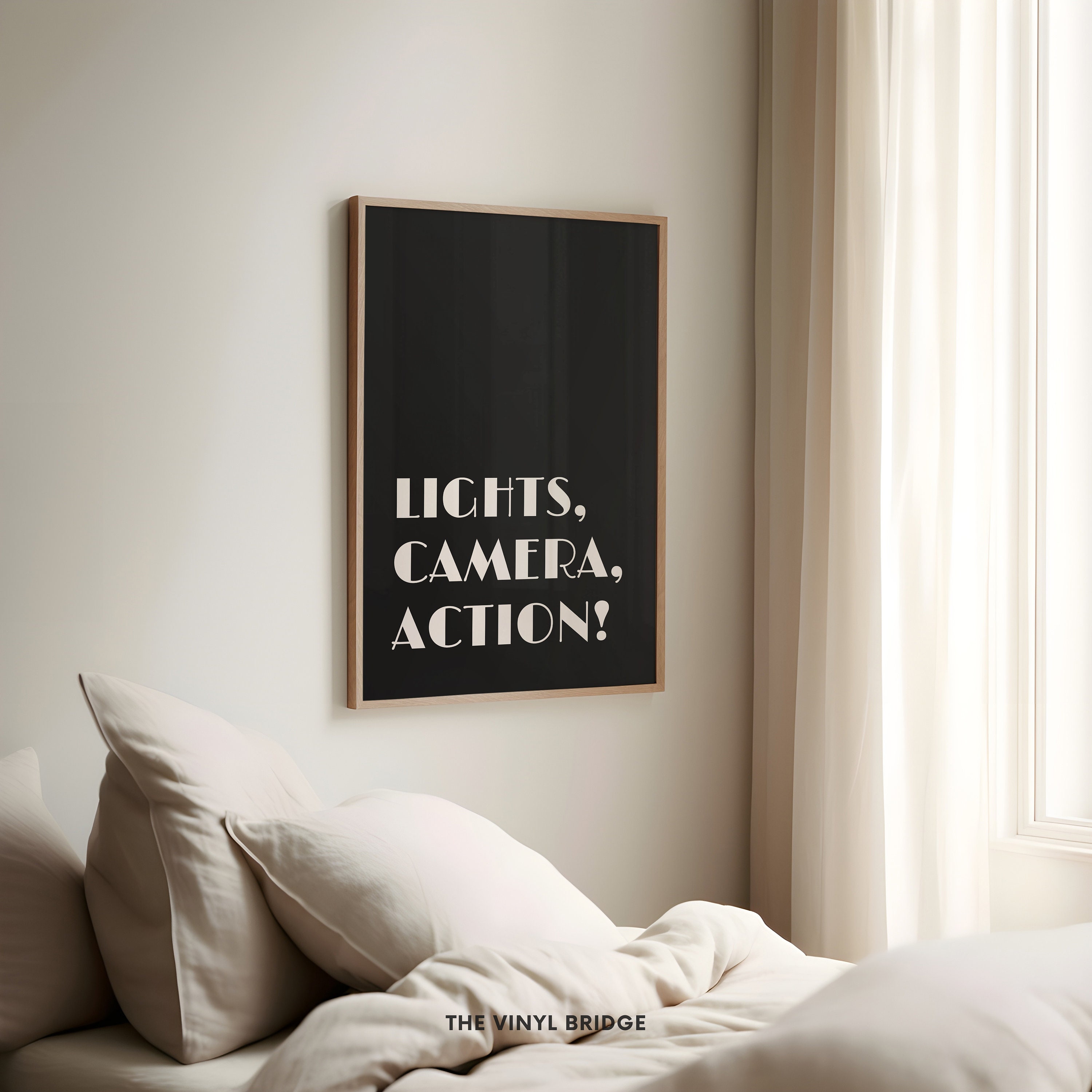 Lights Camera Action Print Cinema Quote Poster Motion Pictures ...