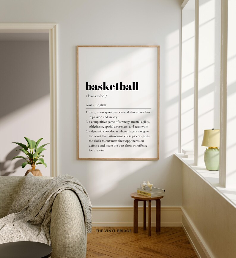 Basketball Definition Print | Sports Fan Wall Art | Student Athlete ...