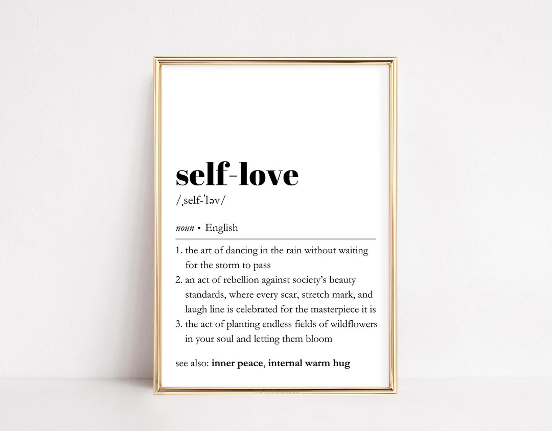 Self Love Definition Print | Dictionary Printable | Body Positivity ...