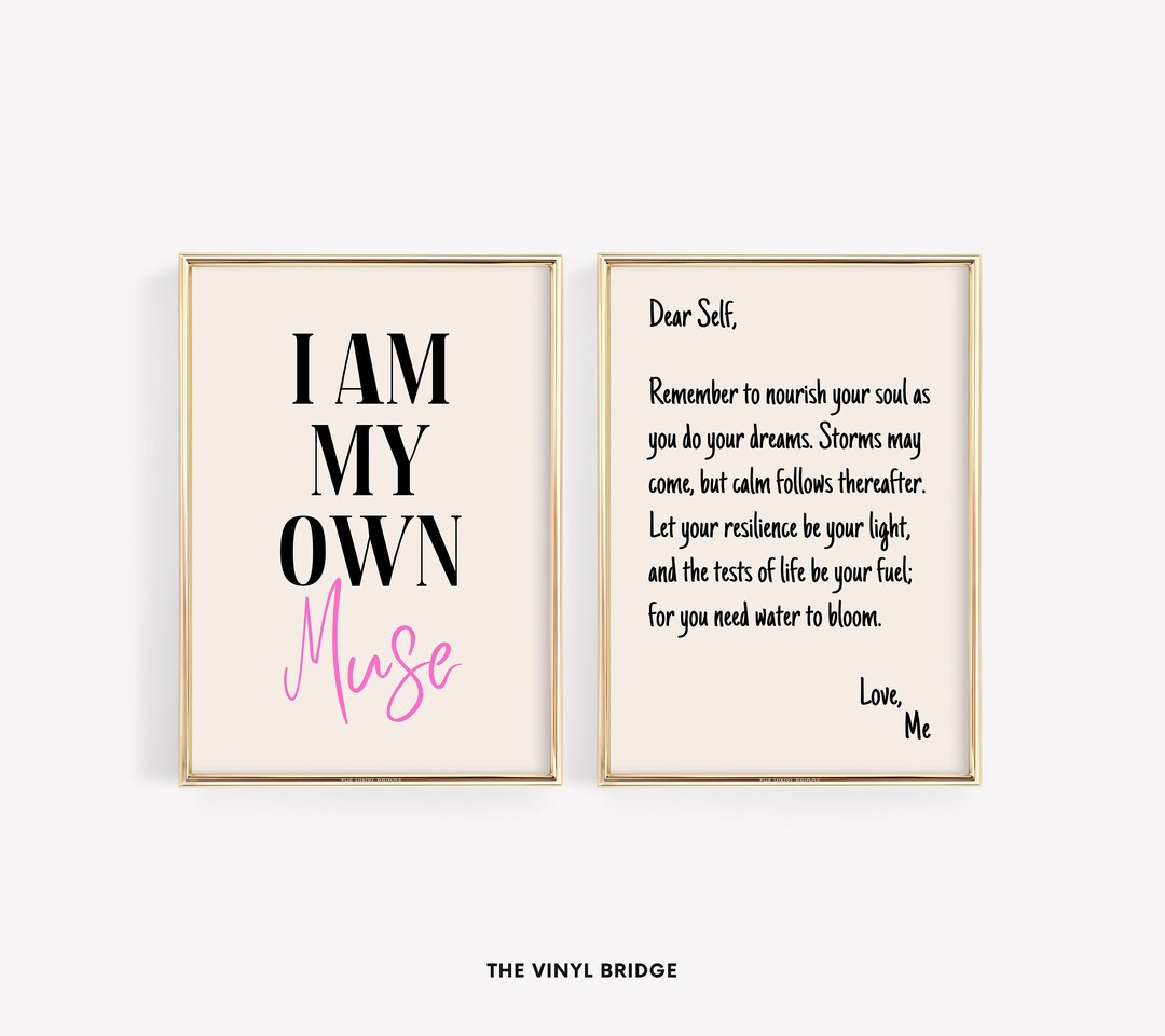 Self Love Wall Art Dear Me Letter Poster I Am My Own Muse Daily ...