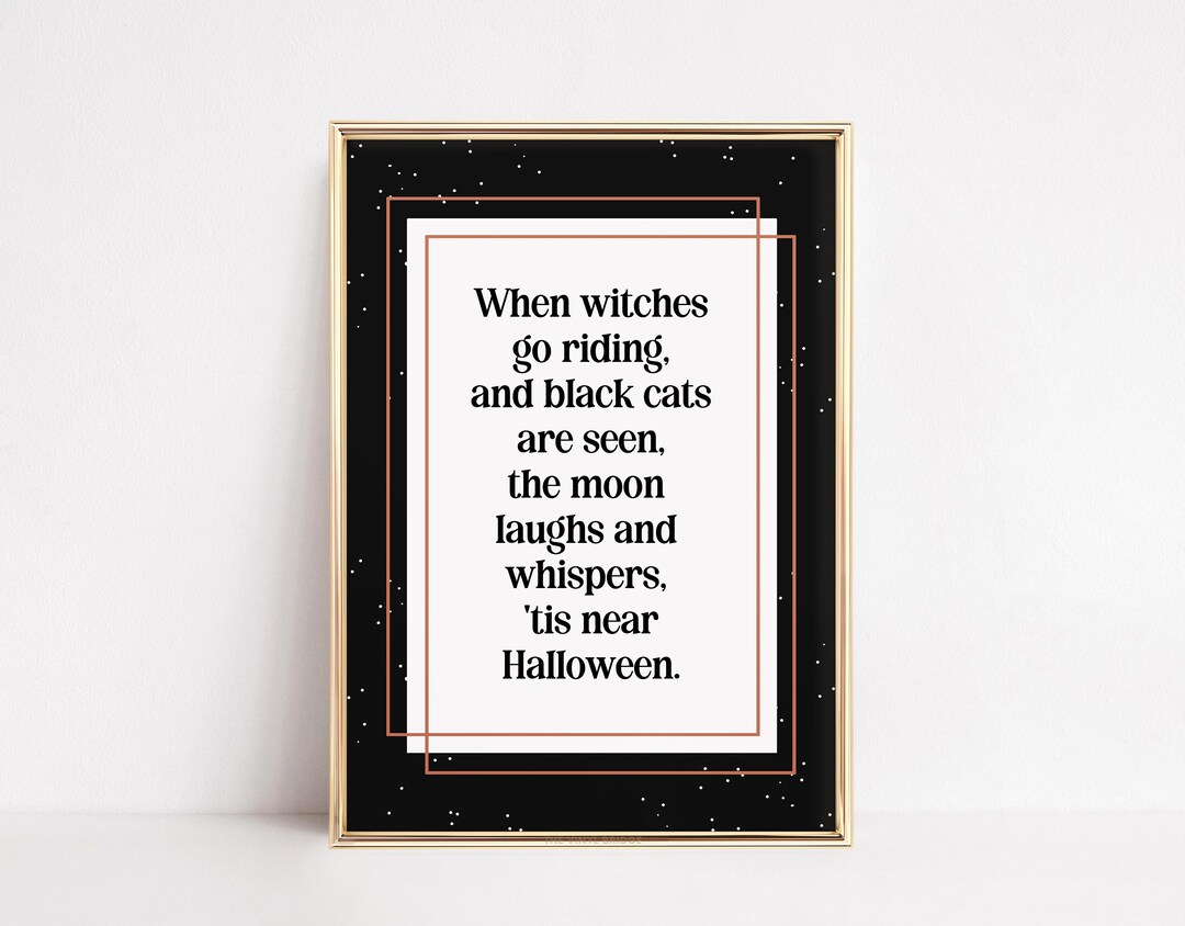 When Witches Go Riding Print | Halloween Poem Wall Art | Witchy Party ...