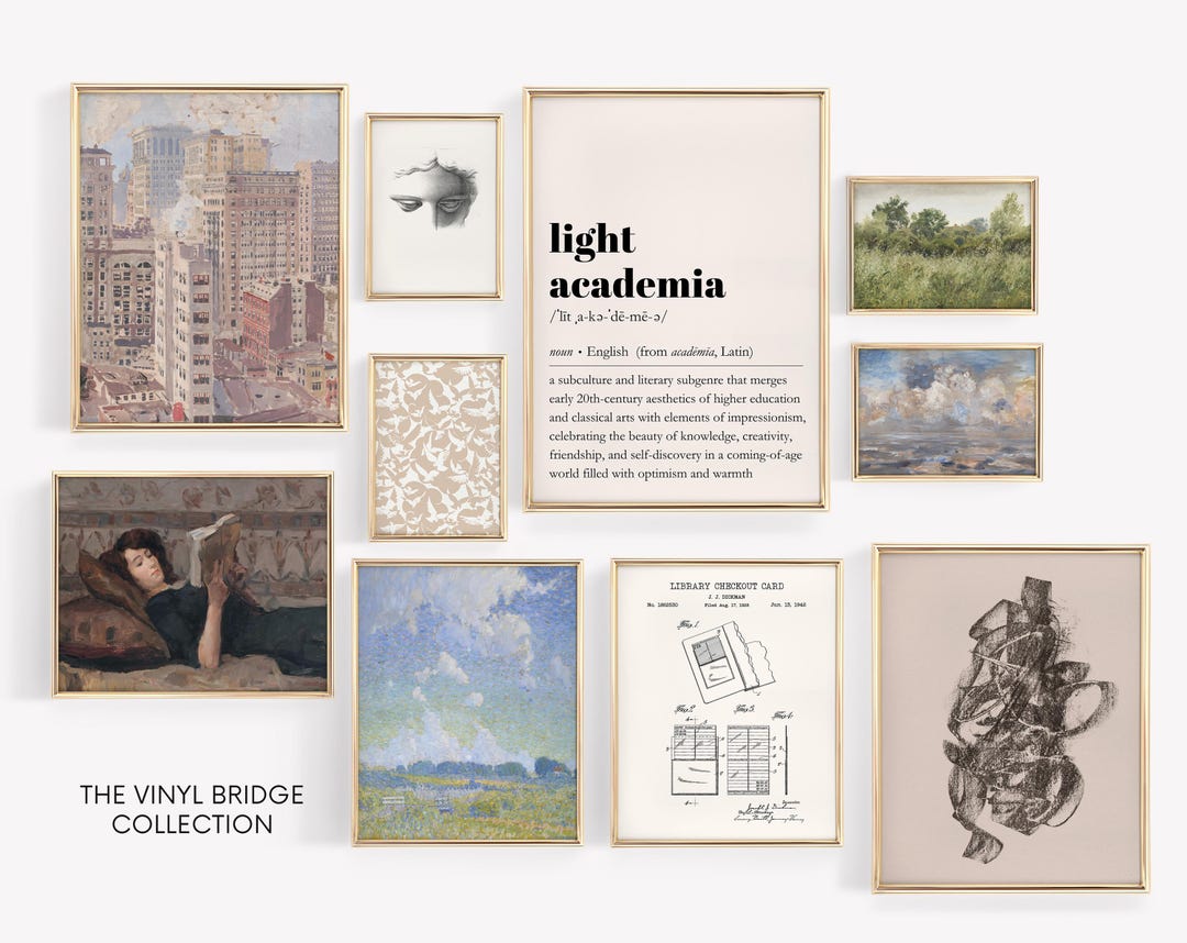 Light Academia Art | Set of 10 Prints | Vintage Bookish Wall Decor ...
