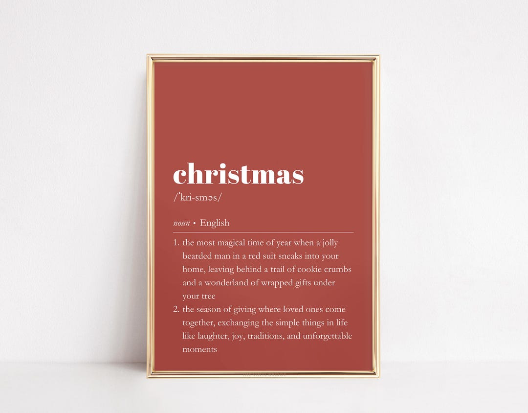 Christmas Definition Printable | Red Holiday Wall Art | Festive ...