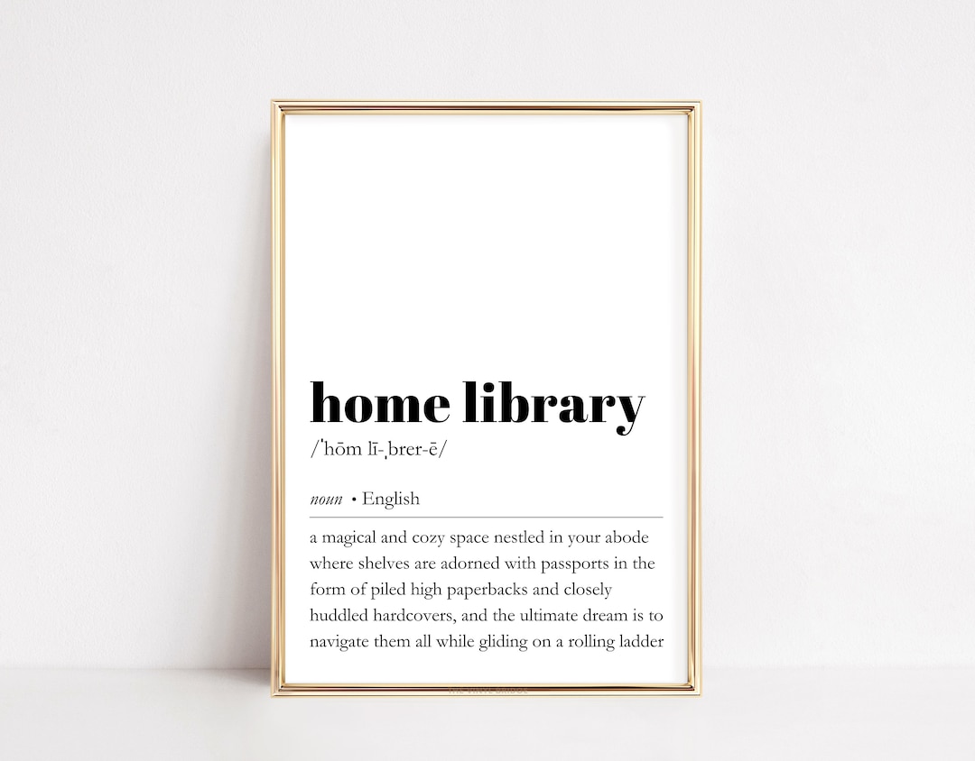 Home Library Definition Print Dictionary Word Meaning Poster Bookish ...